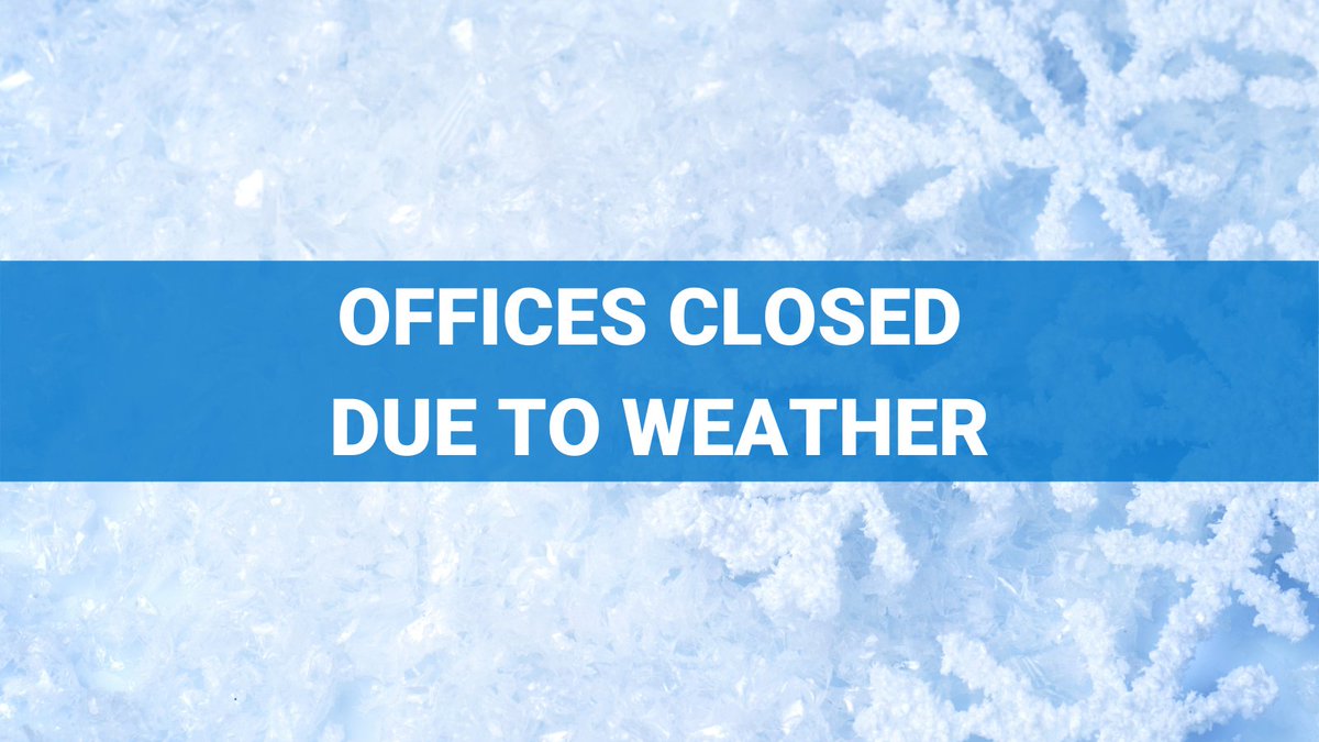 Office Closed Sign Due To Weather