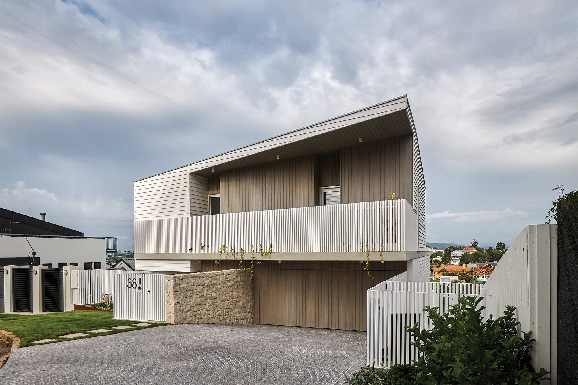 White Timber Clad Houses