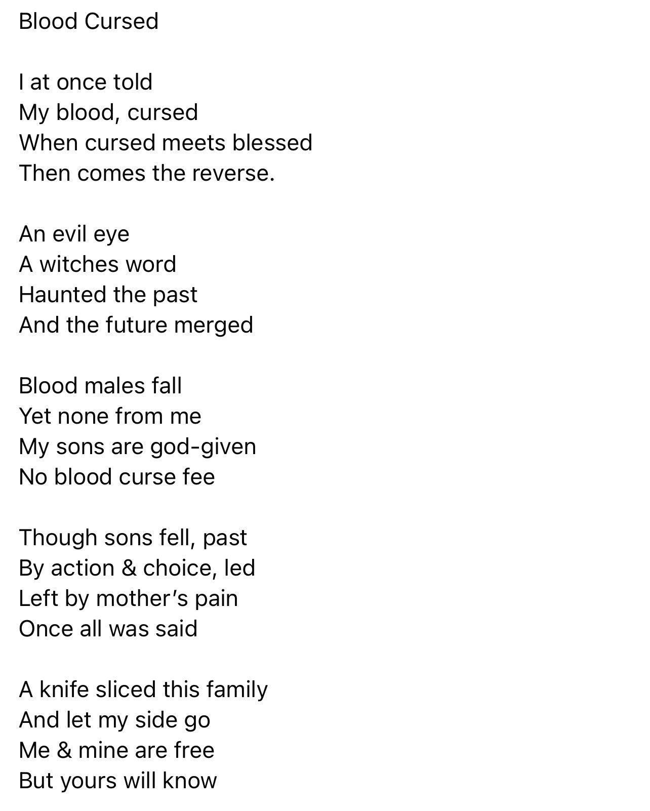 Blood Poems
