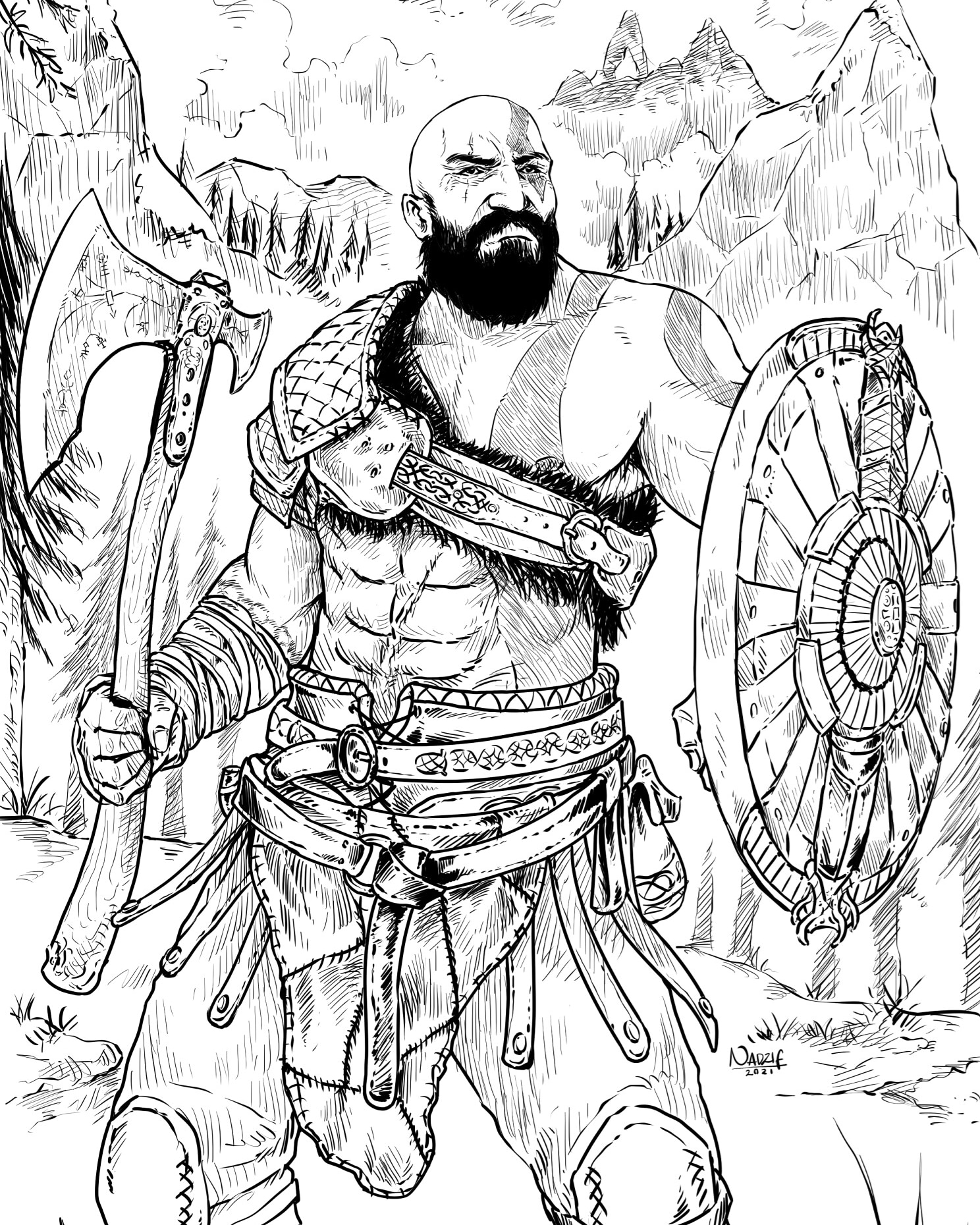 Kratos Coloring Pages