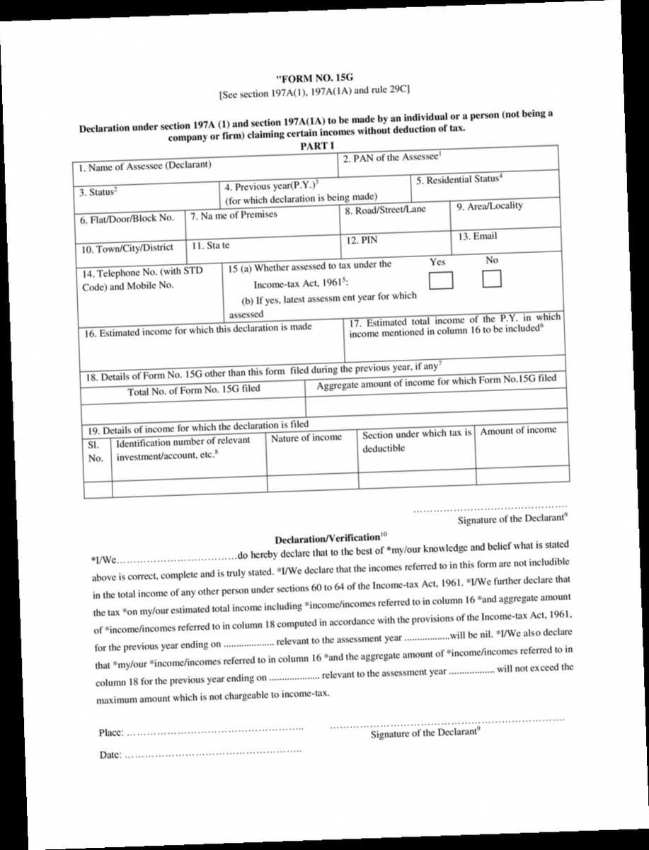 Form 15g download pdf - chartmaha