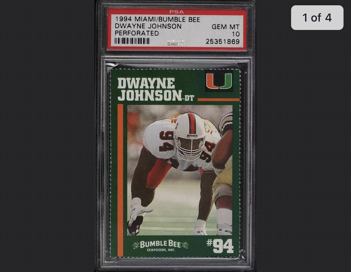 Dwayne Johnson Football Card