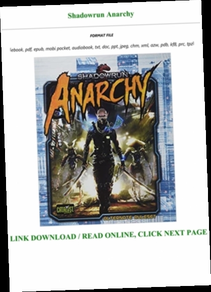 shadowrun anarchy pdf download / Twitter