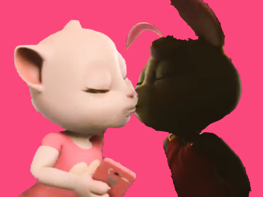 Talking Angela And Tom Kiss