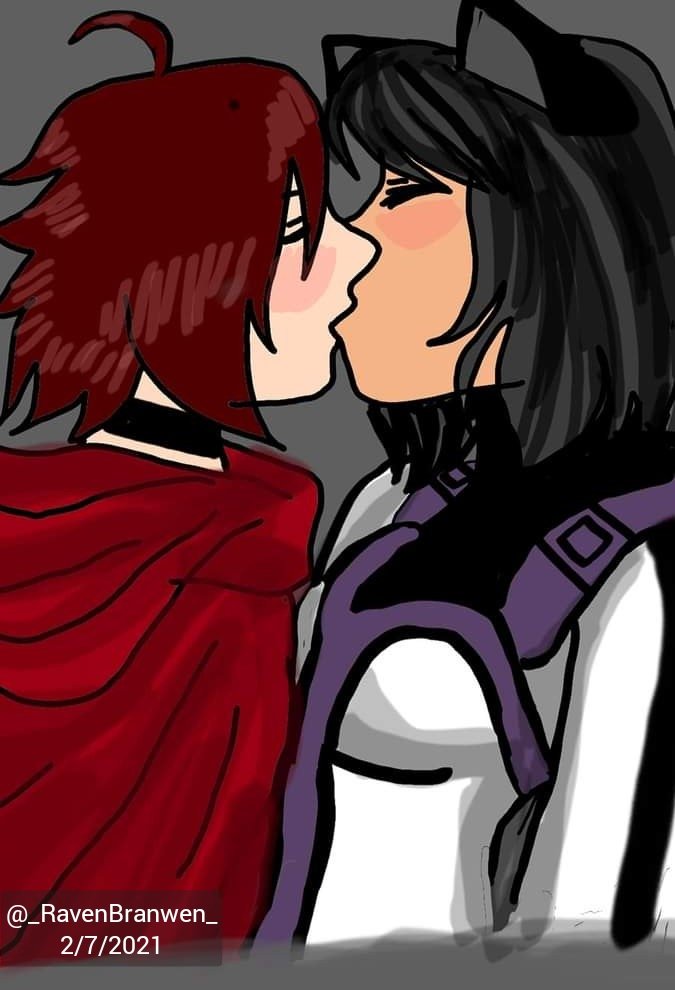 Rwby Blake And Ruby Kiss