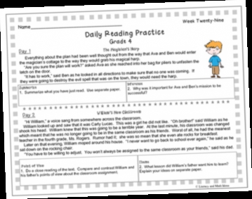 daily reading comprehension grade 4 free download pdf / Twitter