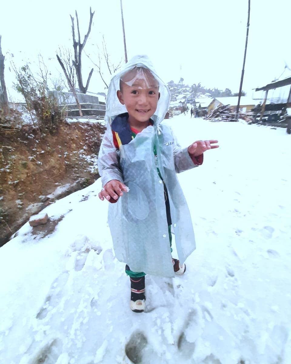 "On Sunday, the first snowfall in four years turned #Manipur's Shirui ...