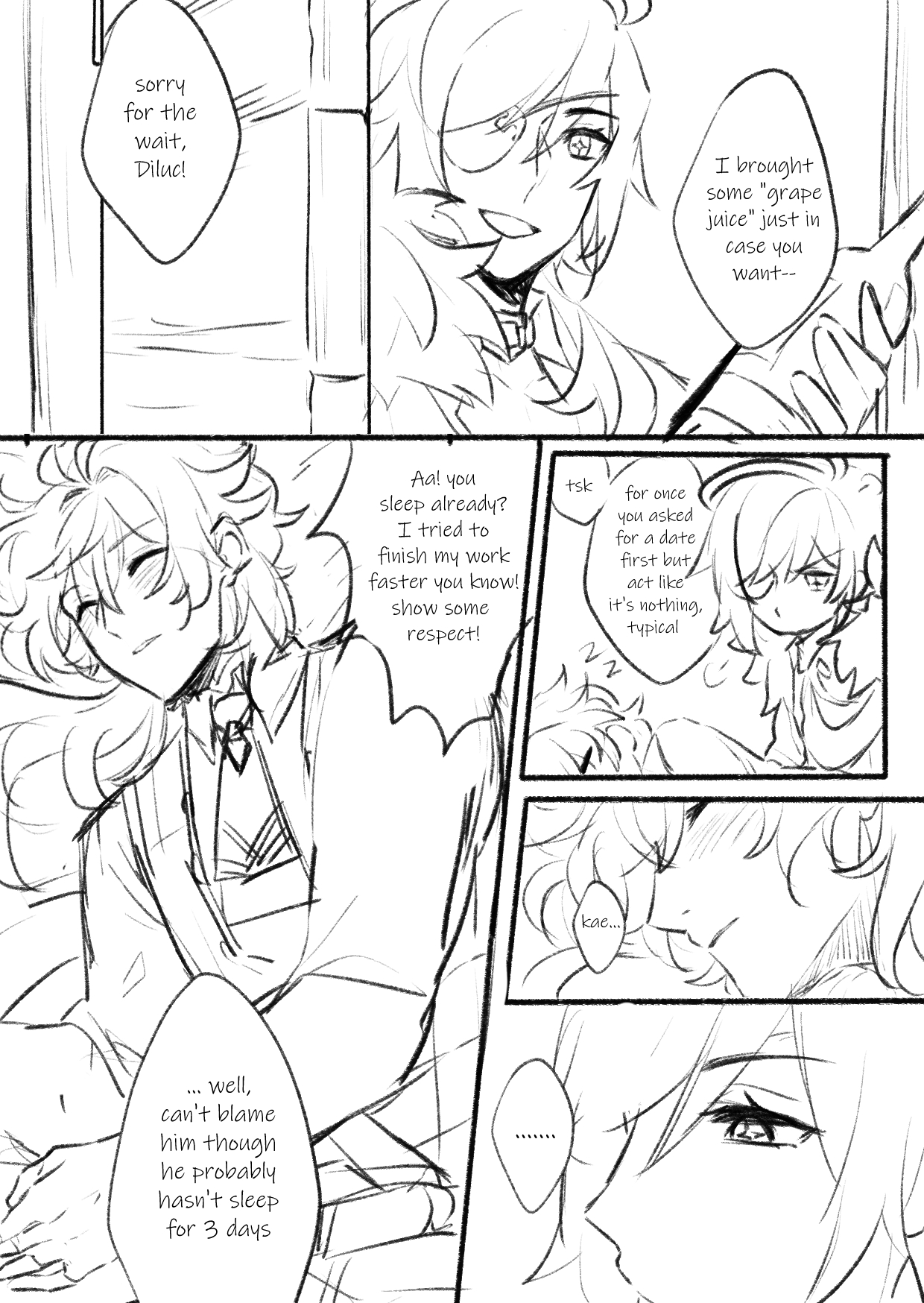 Commission In Progress~ on Twitter: "[#LucKae] Diluc-dannya this idea came from @morphasia4 I ...