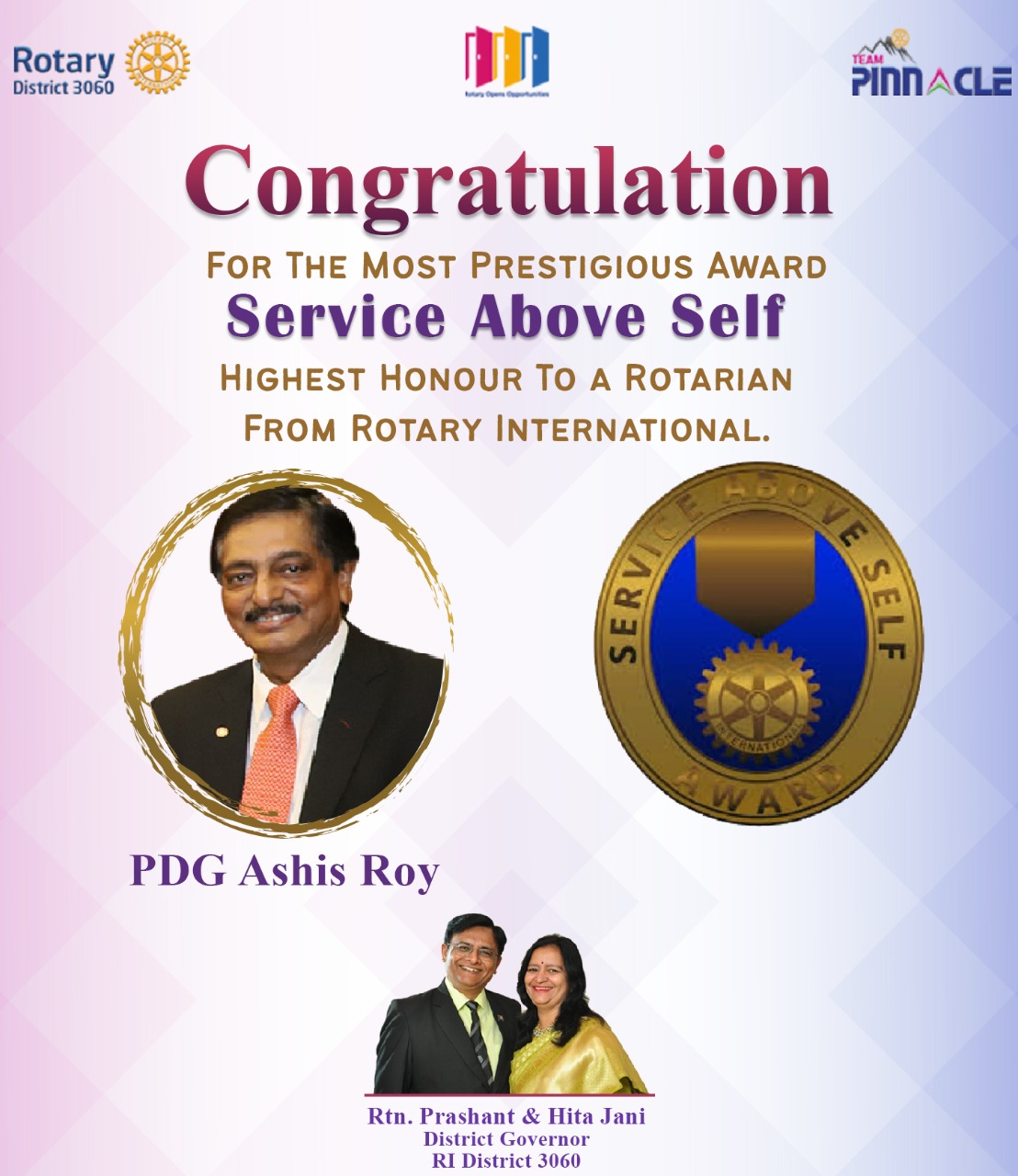 Rotary District 3060 on Twitter: "Congratulations to Dear PDG Ashis Roy Proud to Announce for ...