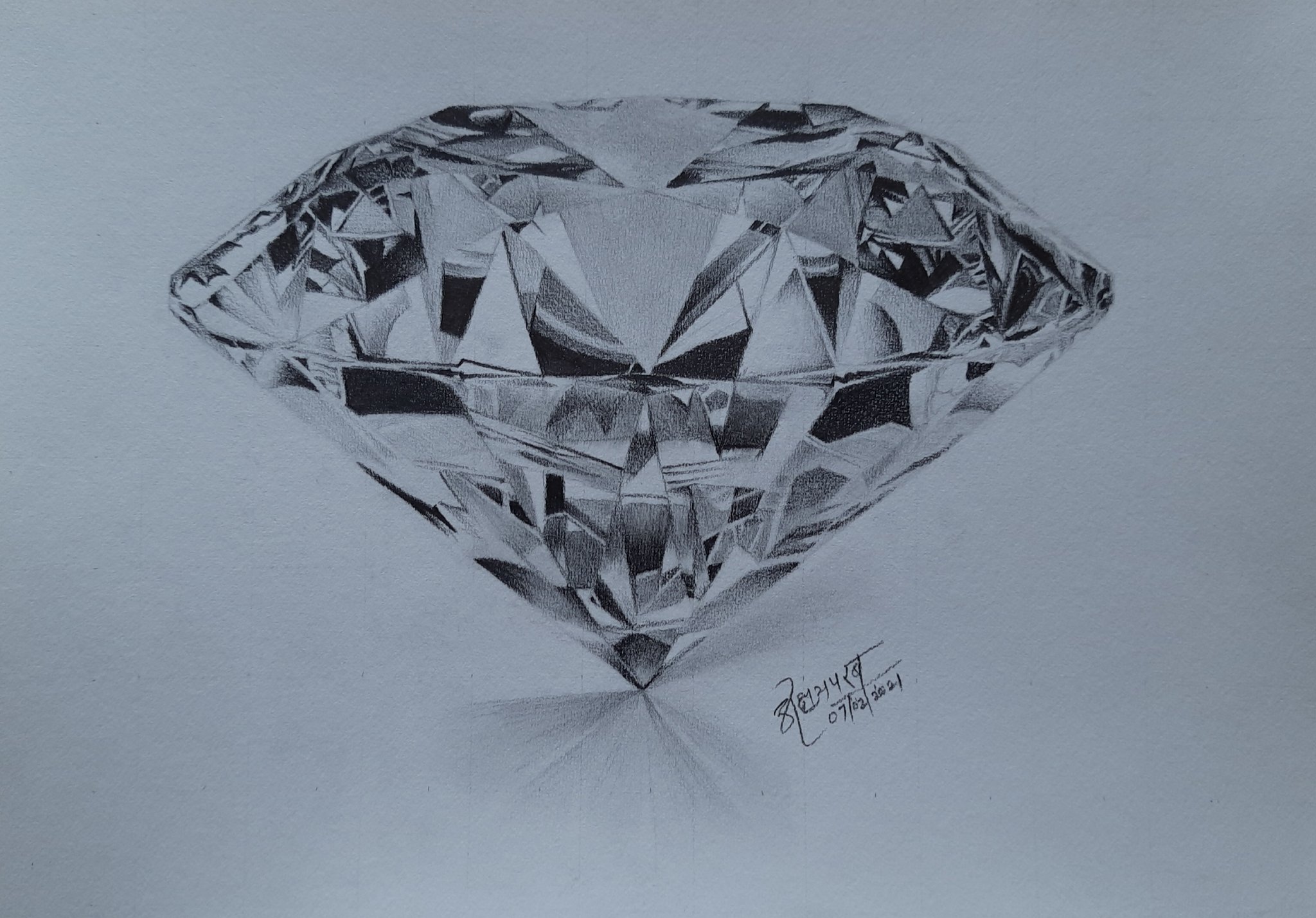 Realistic Diamond Drawing