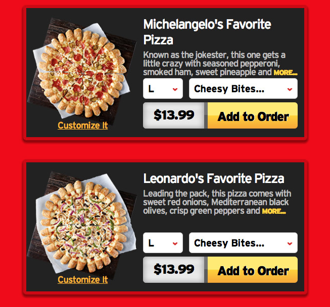 Cheesy Bites Pizza Hut Tmnt