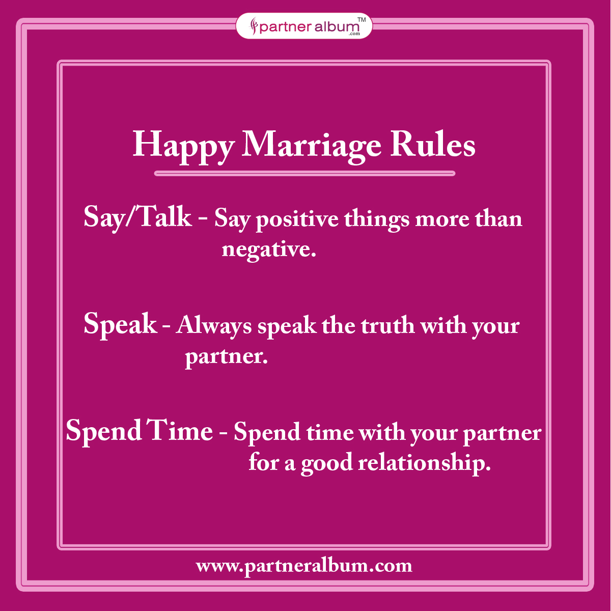 Happy Marriage Rules