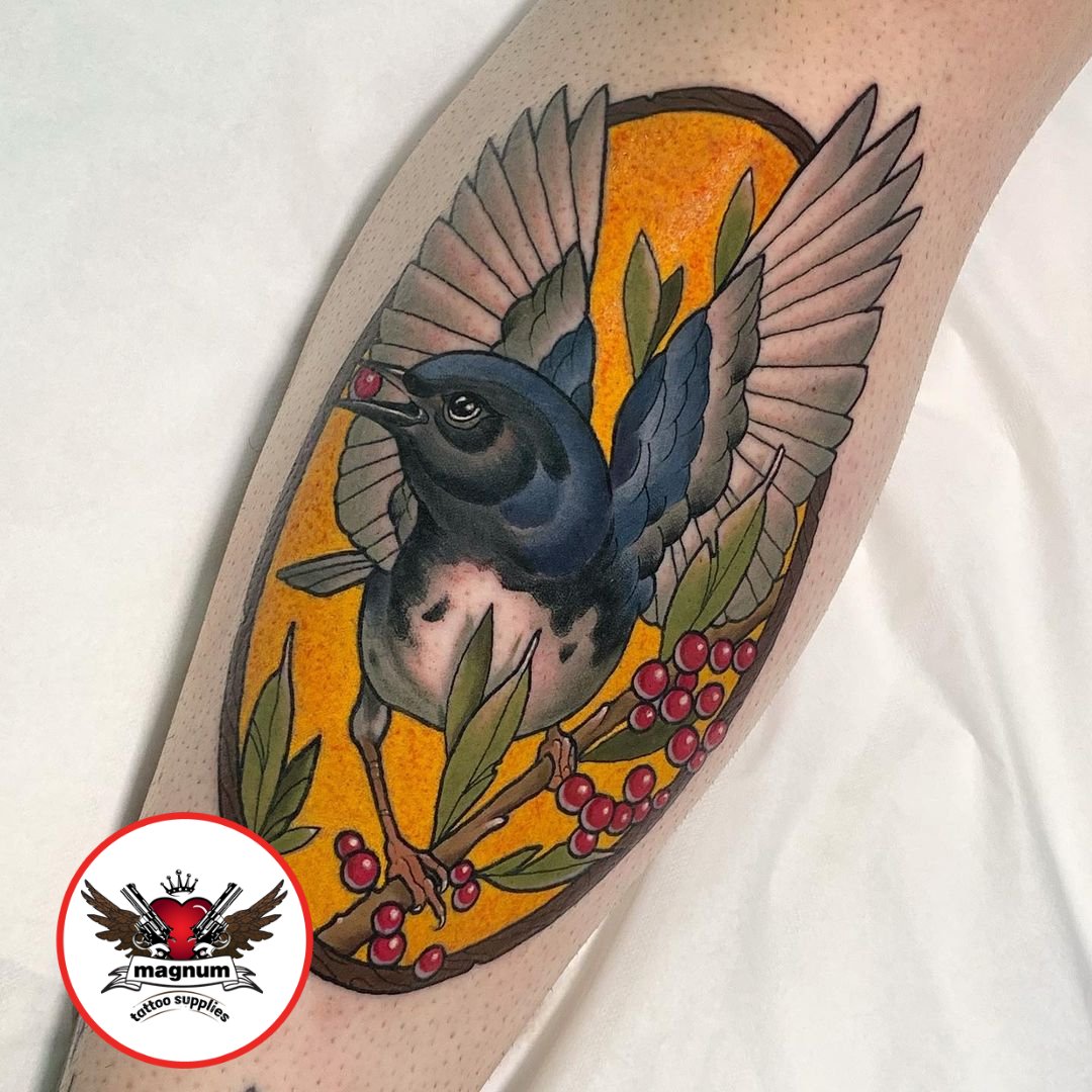 Neo Traditional Sparrow Tattoo