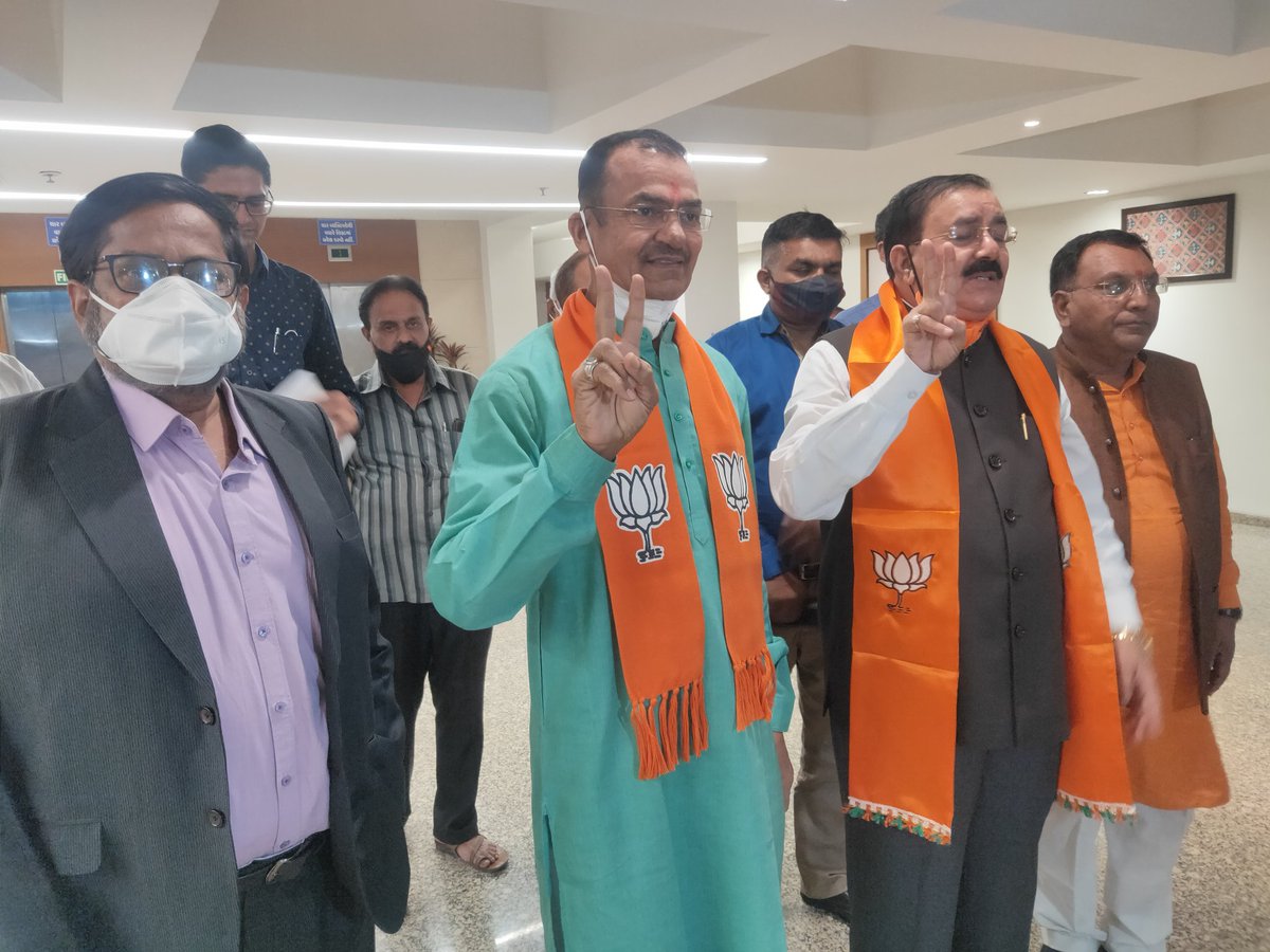 BJP candidates Rambhai Mokariya, Dinesh Prajapati elected unopposed to ...