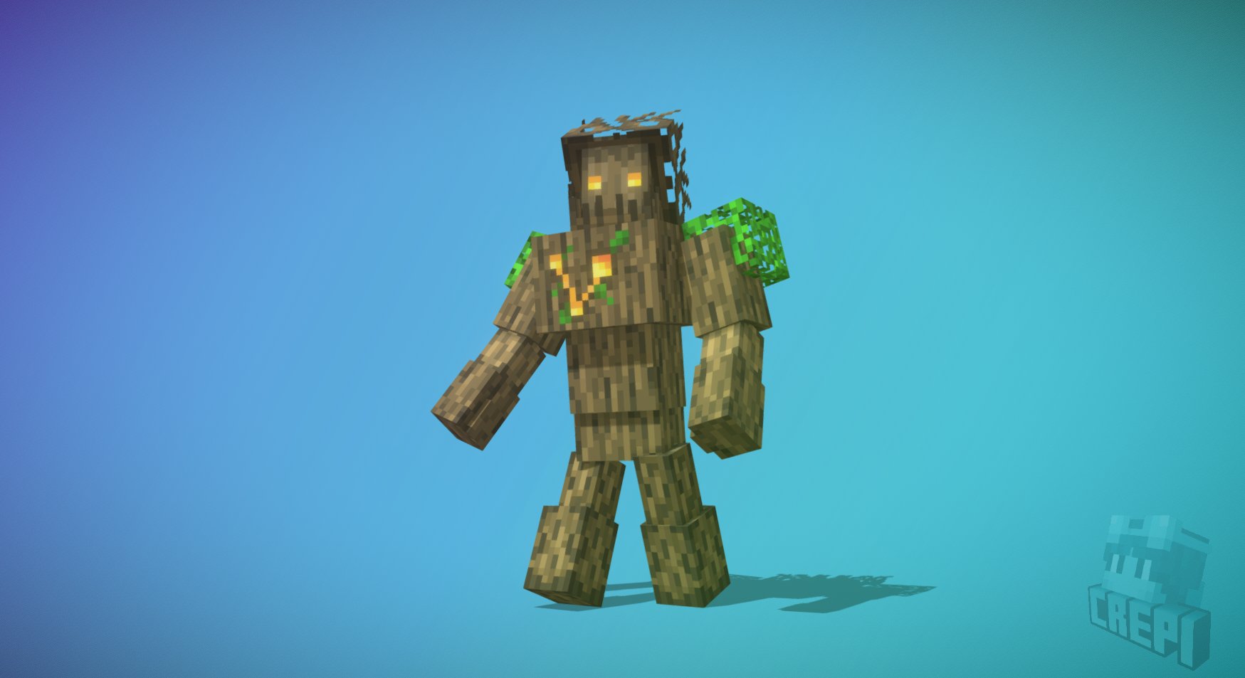 Golem De Arbol De Minecraft Reah Survival Iron Golem PixelArt 3D