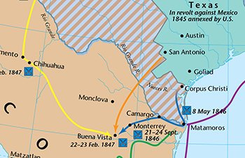Mexican American War Battles Map