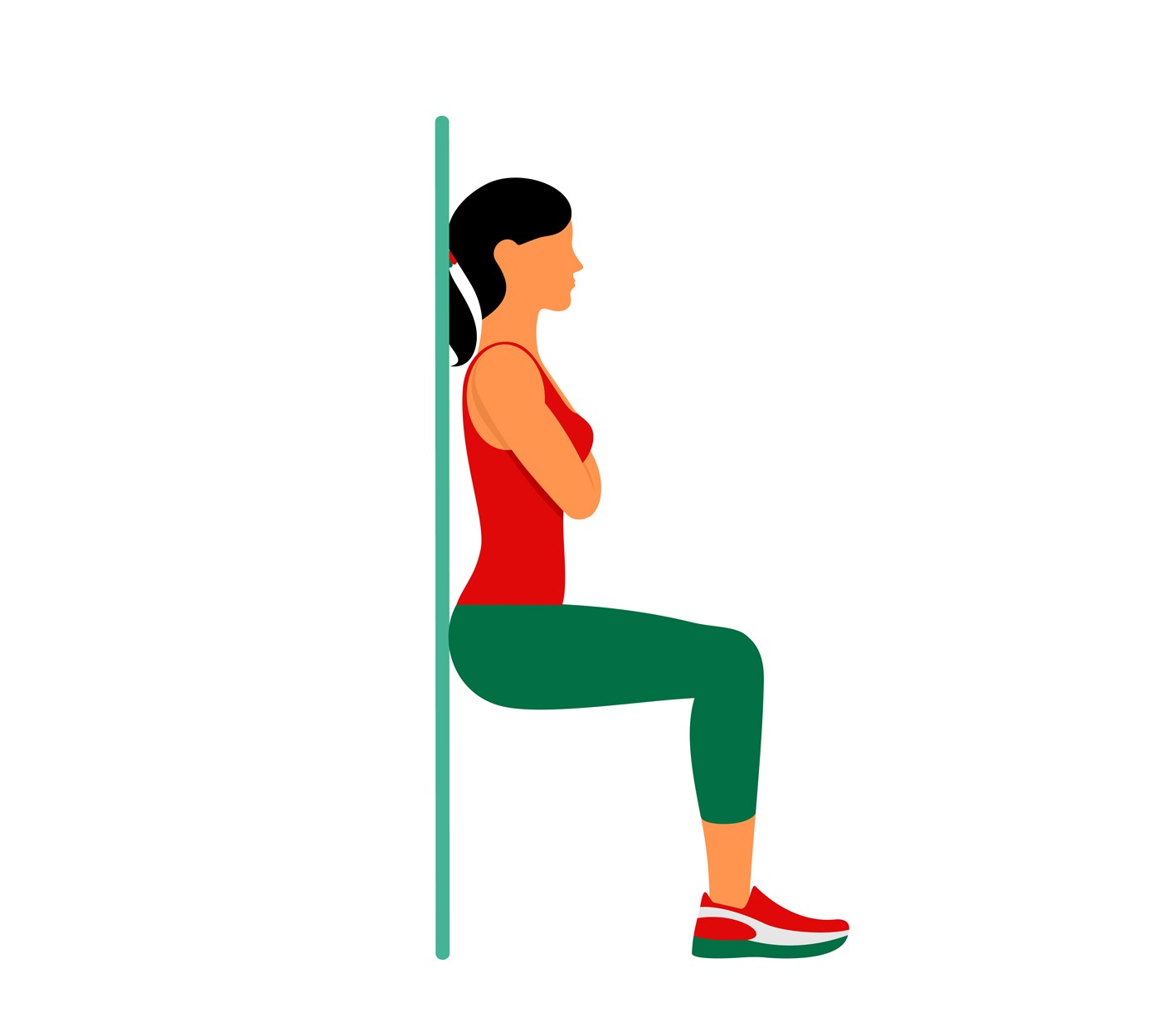 Wall Sit Exercise Kids