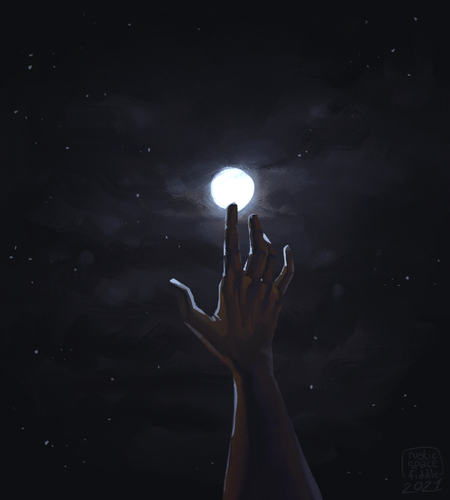 Reaching For The Moon Drawing