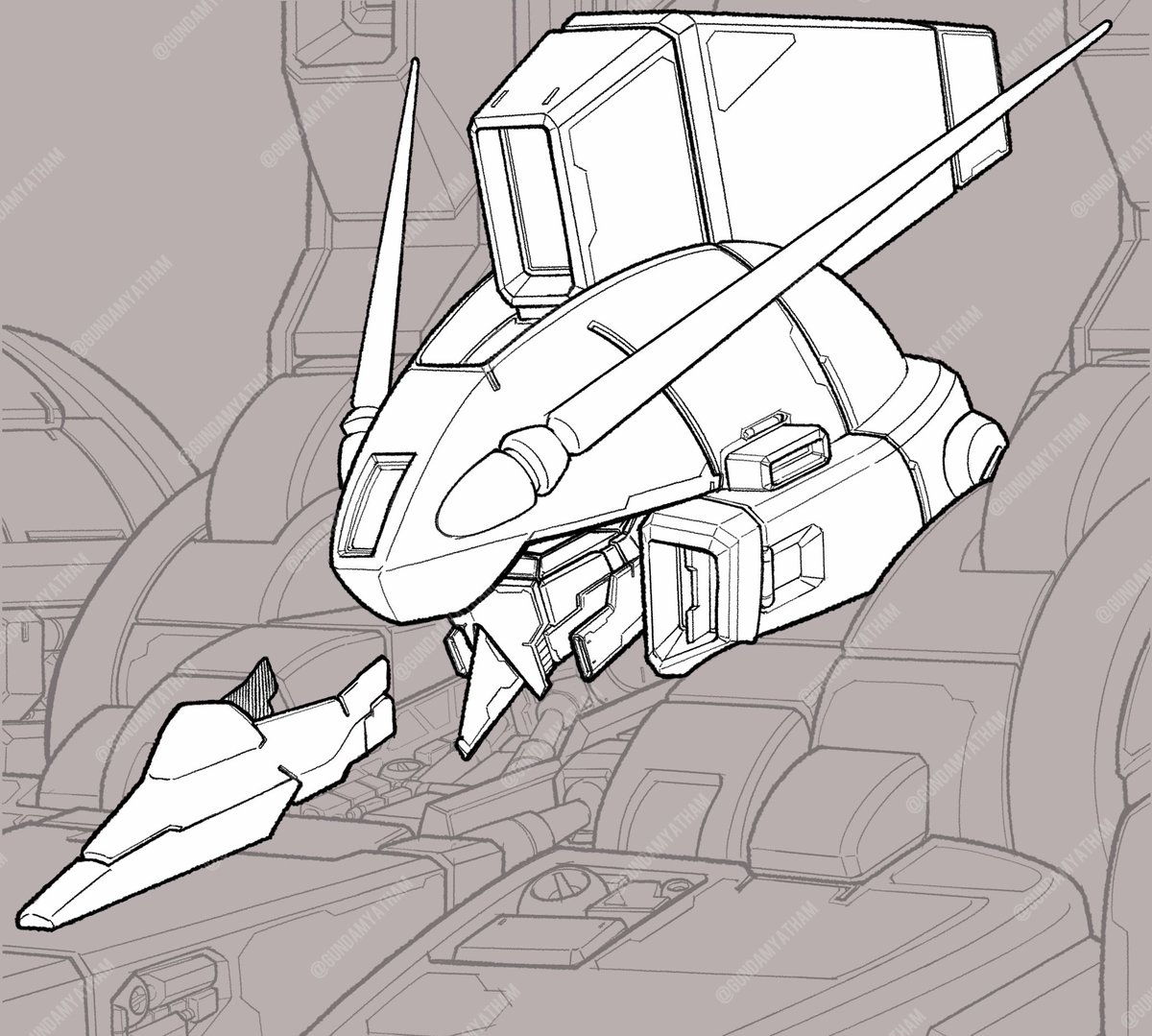 「Tallgeese commission work in progress - pencil sketch done ...