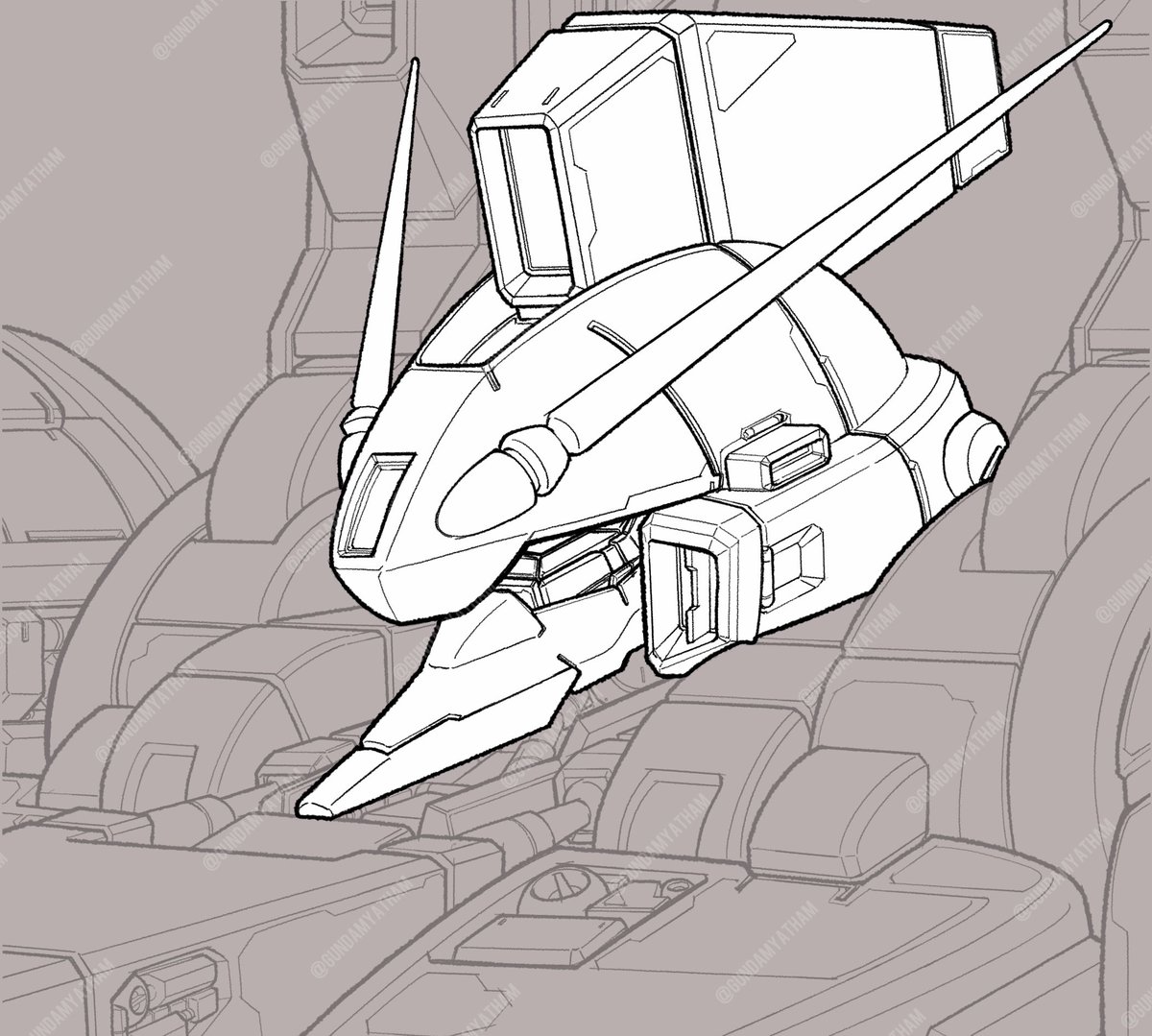 「Tallgeese commission work in progress - pencil sketch done ...