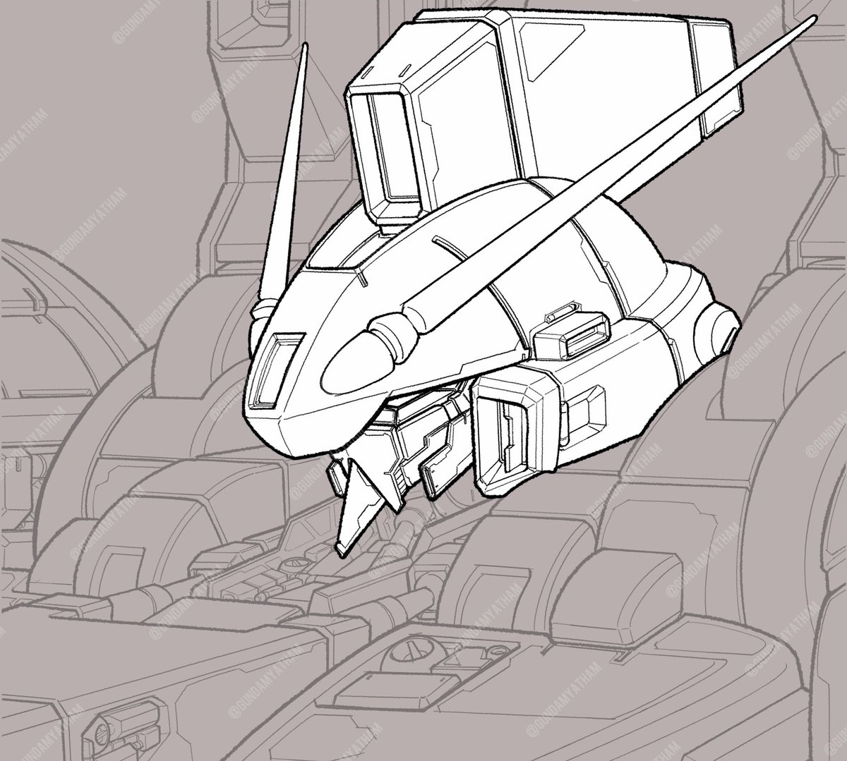 「Tallgeese commission work in progress - pencil sketch done ...