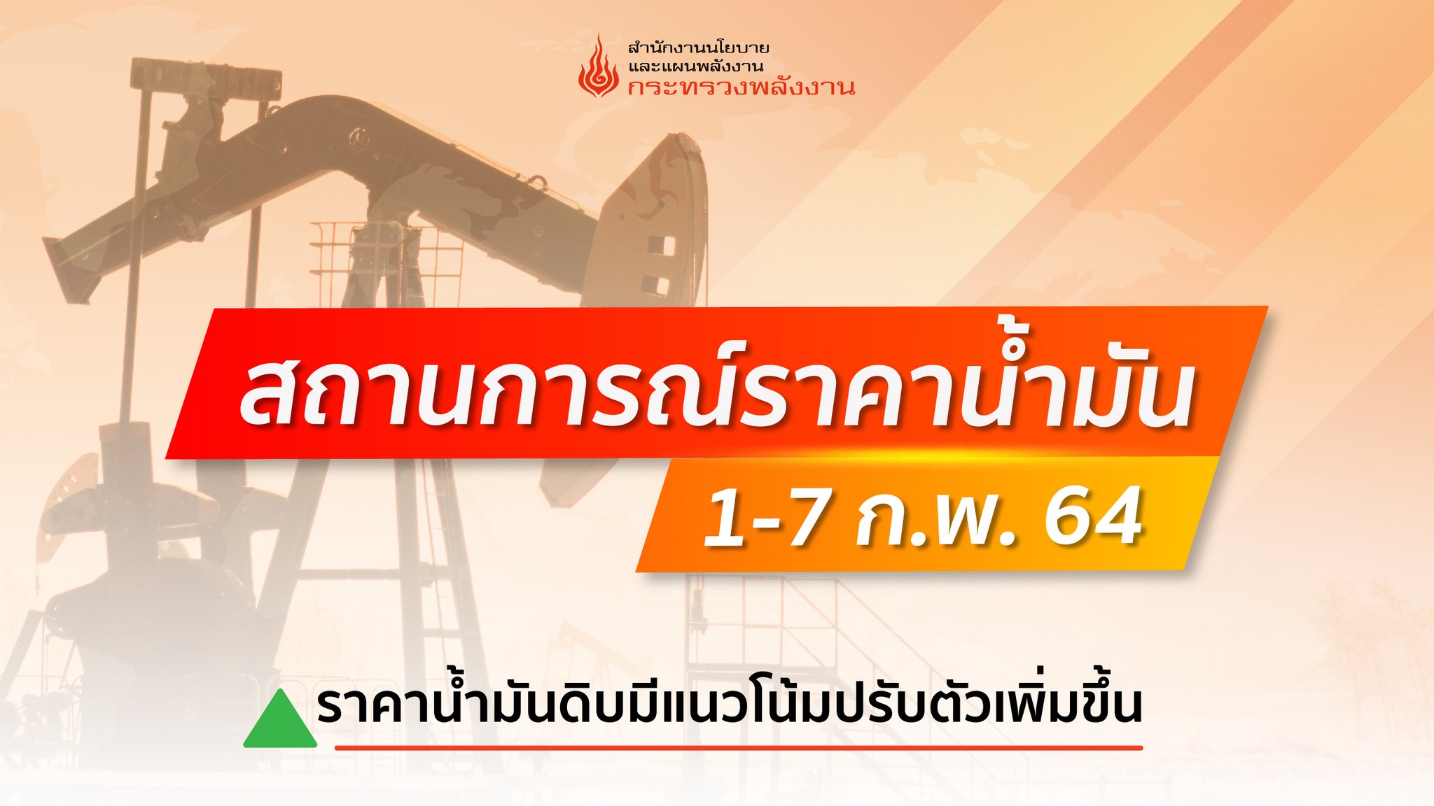 EPPO Thailand on Twitter: "สถานการณ์ราคาน้ำมัน 1-7 ก.พ. 64 ราคาน้ำมันดิบมีแนวโน้มปรับตัว ...