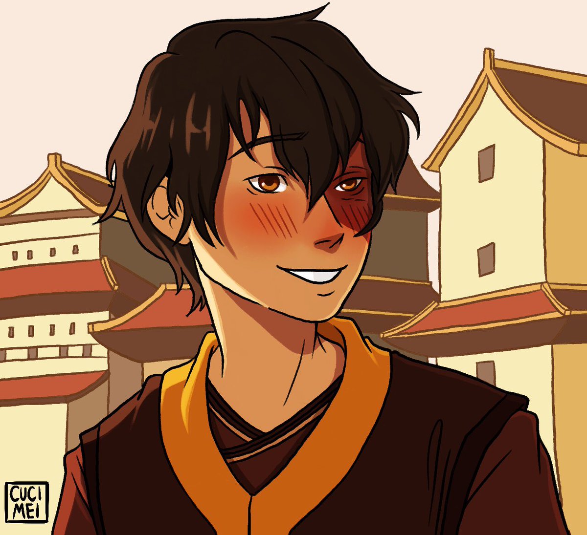 「A blushing Zuko art trade with the amazi」|mei mei | COMMISSIONS OPENのイラスト