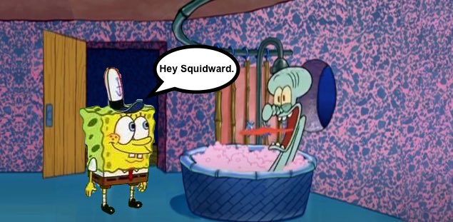Spongebob And Squidward In Shower