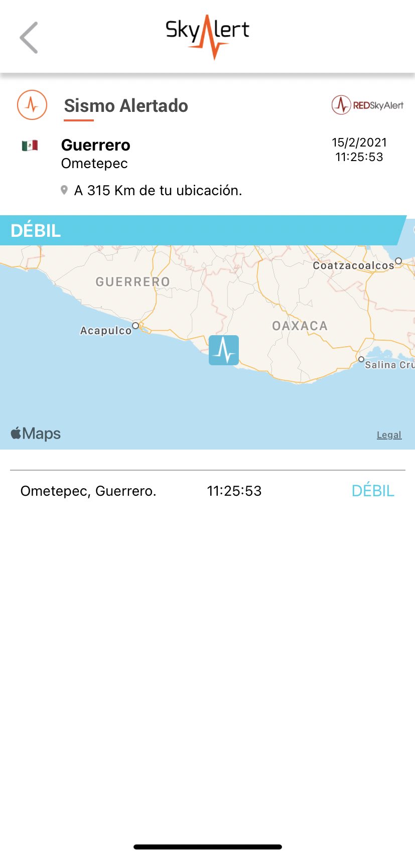 SkyAlert on Twitter: "#SismoDetectado por @RedSkyAlert con intensidad «débil» en la zona de ...