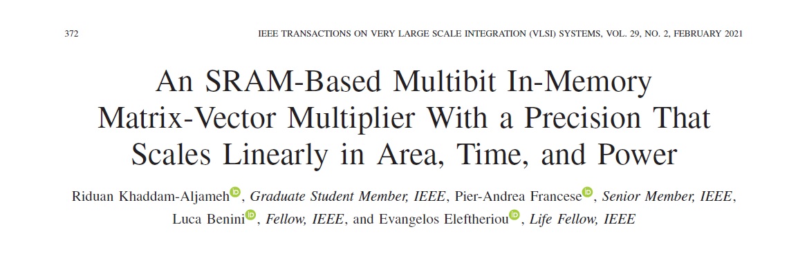 OGAWA, Tadashi on Twitter: "=> "An SRAM-Based Multibit In-Memory Matrix-Vector Multiplier With a ...