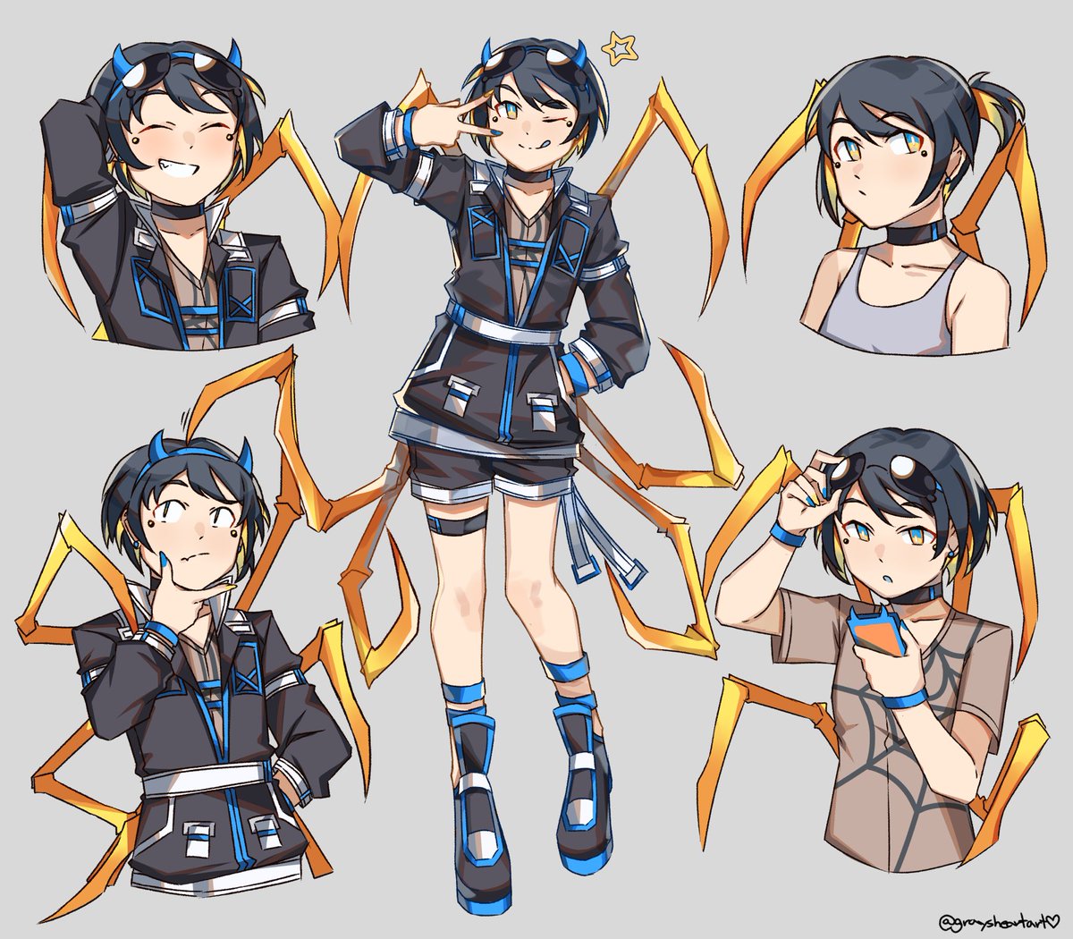 「Finished ref sheets for a couple OC's ?️」|gray (comms full)のイラスト