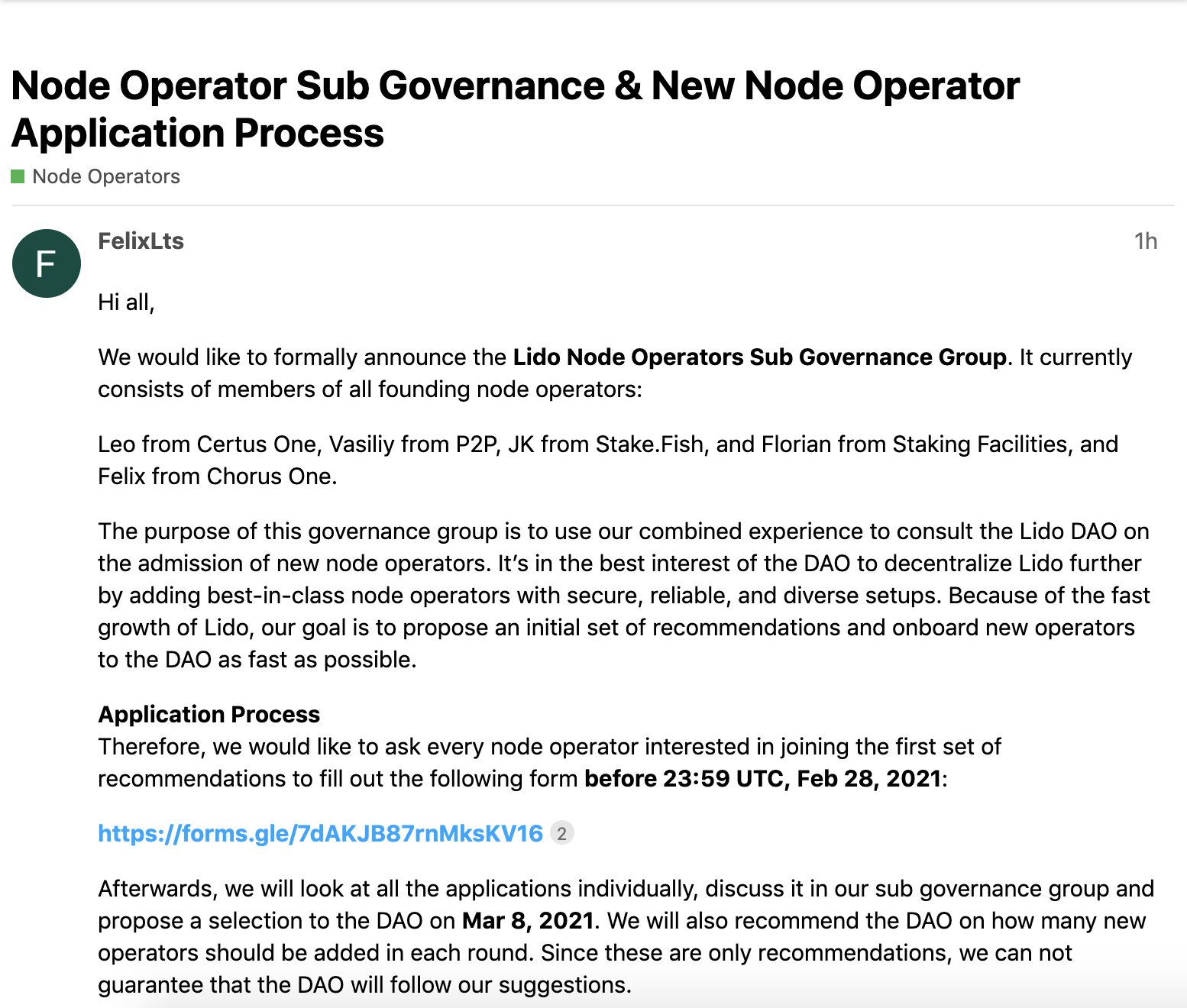 Lido on Twitter: "A Lido Node Operators Sub Governance Group has been developed to consult the ...