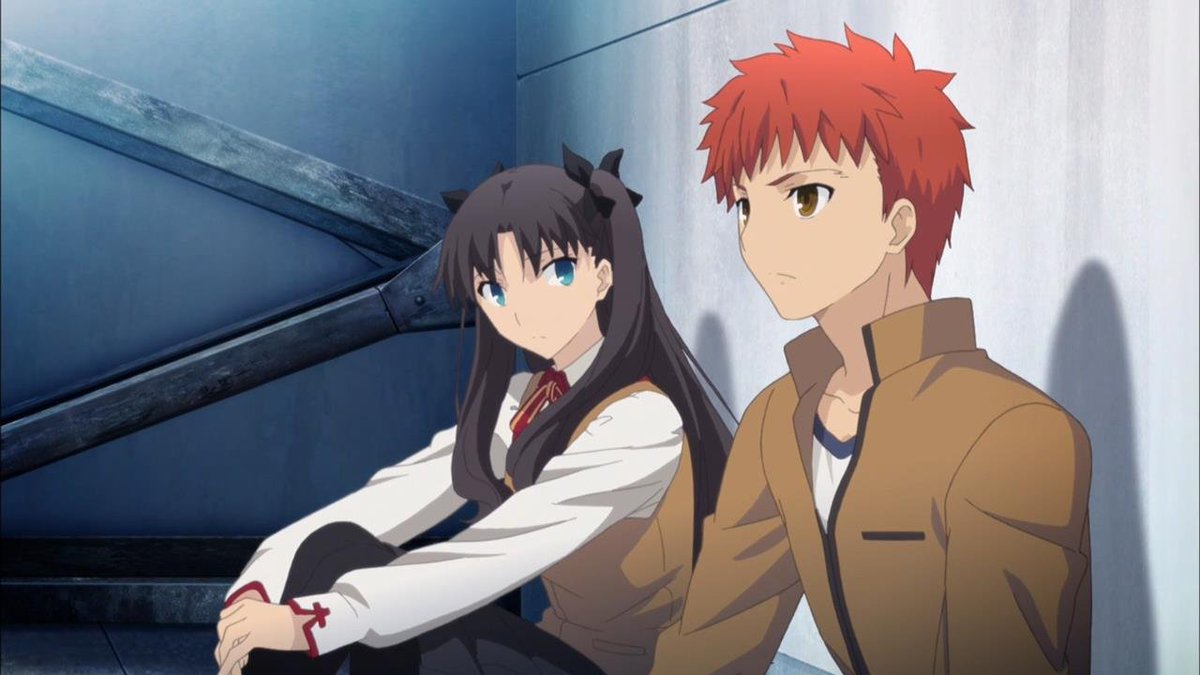 Fate Stay Night Shirou And Rin Kiss