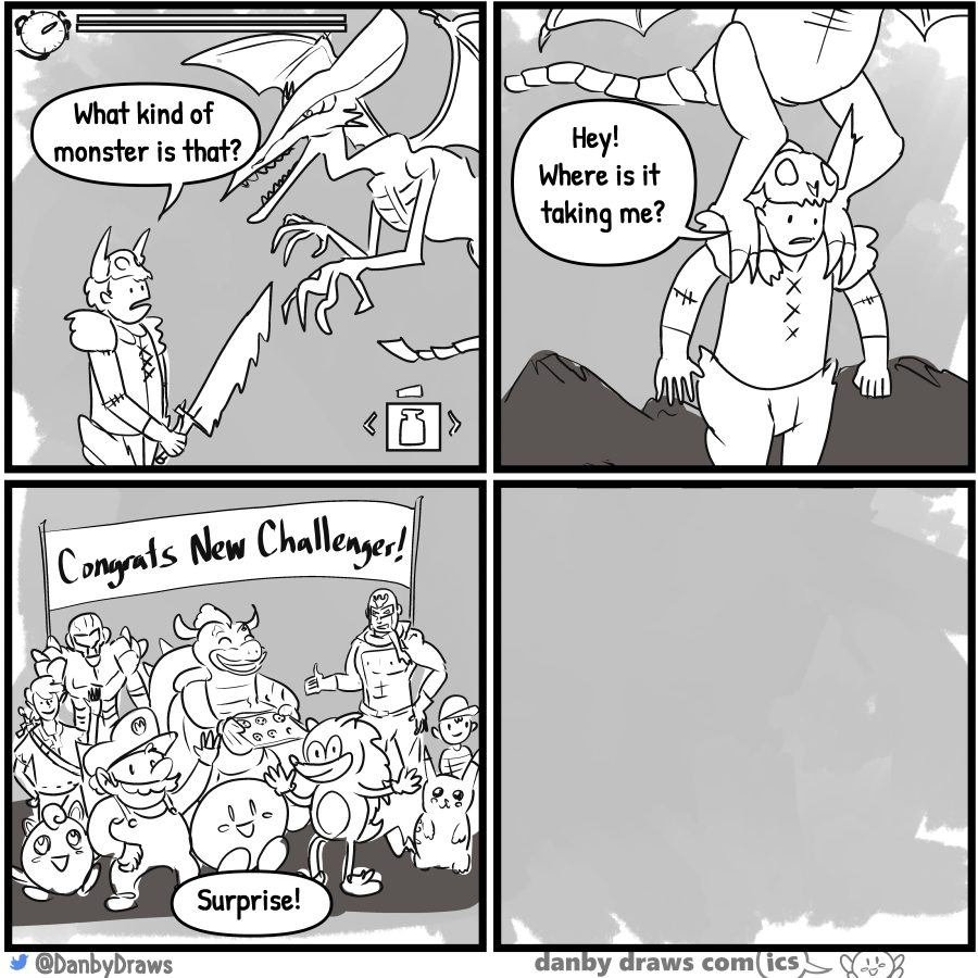 「What's going to happen in the last panel?? We'll find out in」Danby ...