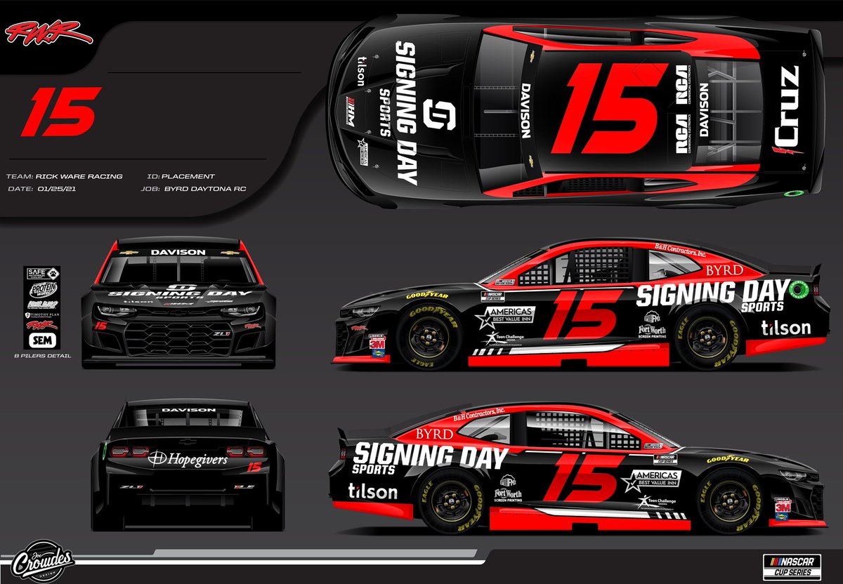 James Davidson's #15 Signing Day Sports car for the Daytona Road Course ...