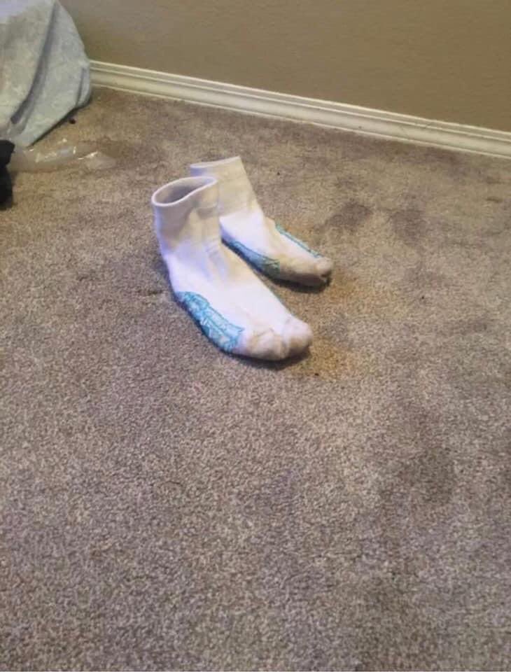 Working After Her Socks