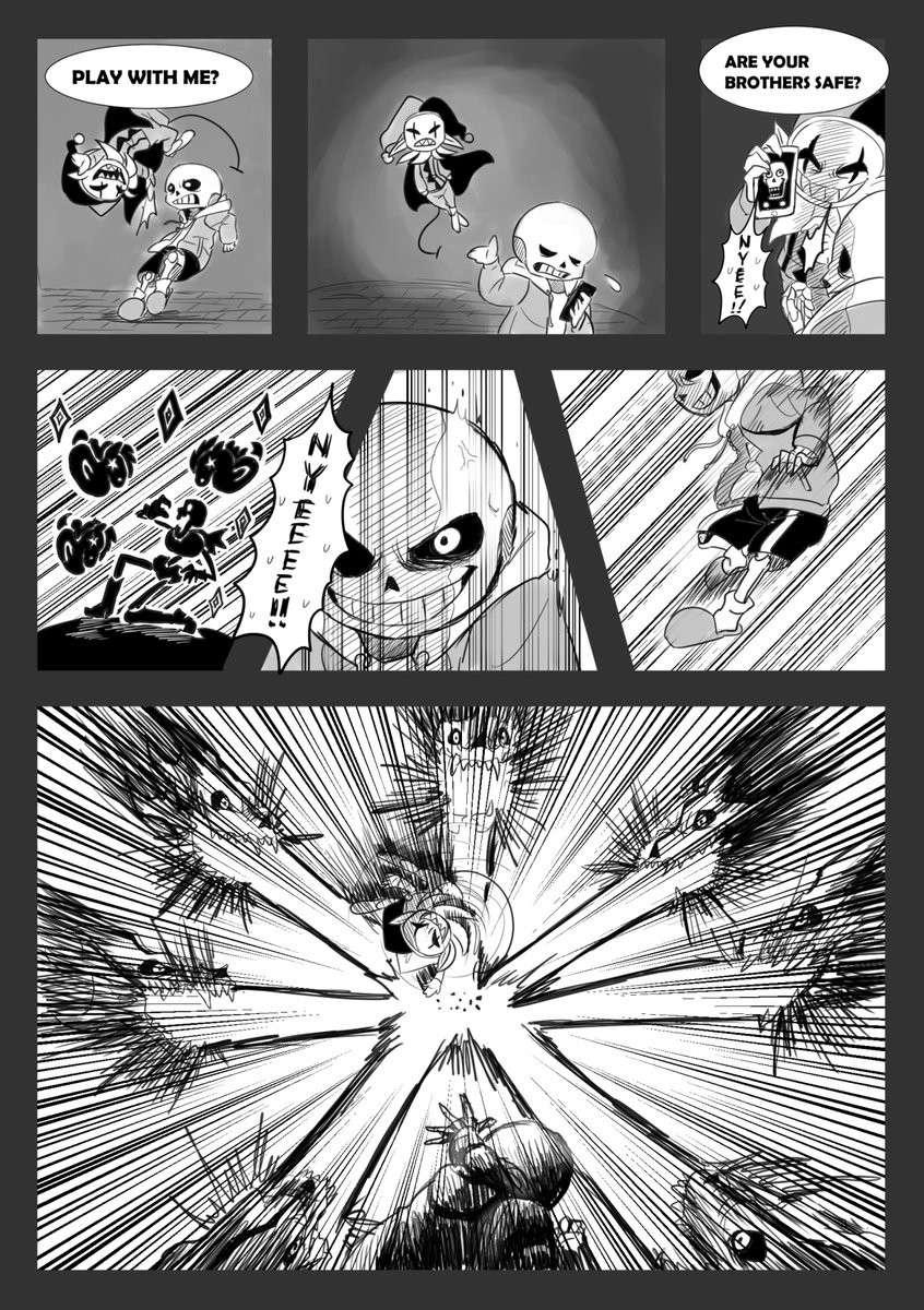 「SANS VS JEVIL (英語版なので読み方は左から右へ→) 」momoの漫画