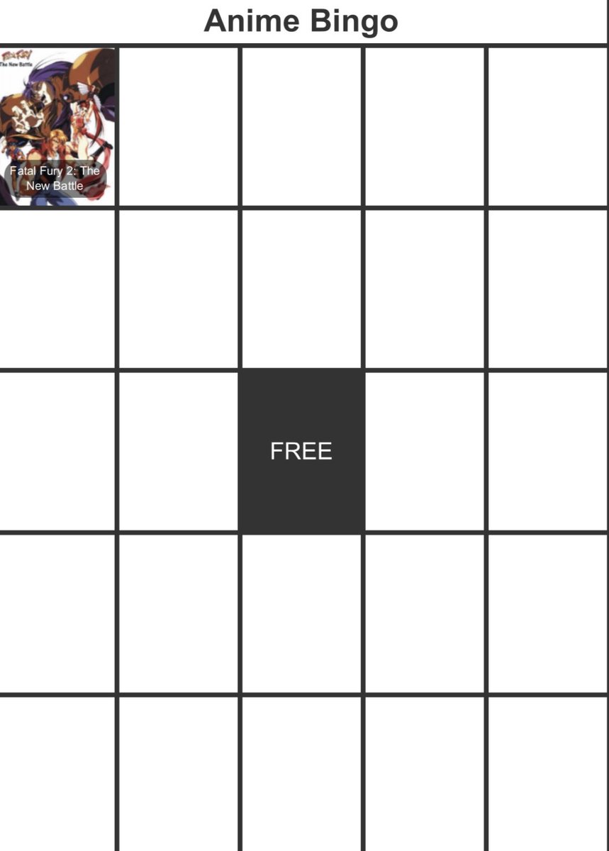「The only correct anime bingo card 」Kelly Turnbullの漫画