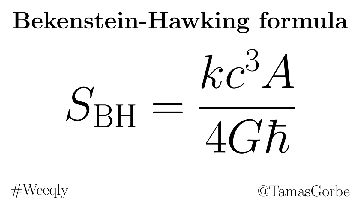 Black Hole Entropy Formula Black Hole Entropy Formula