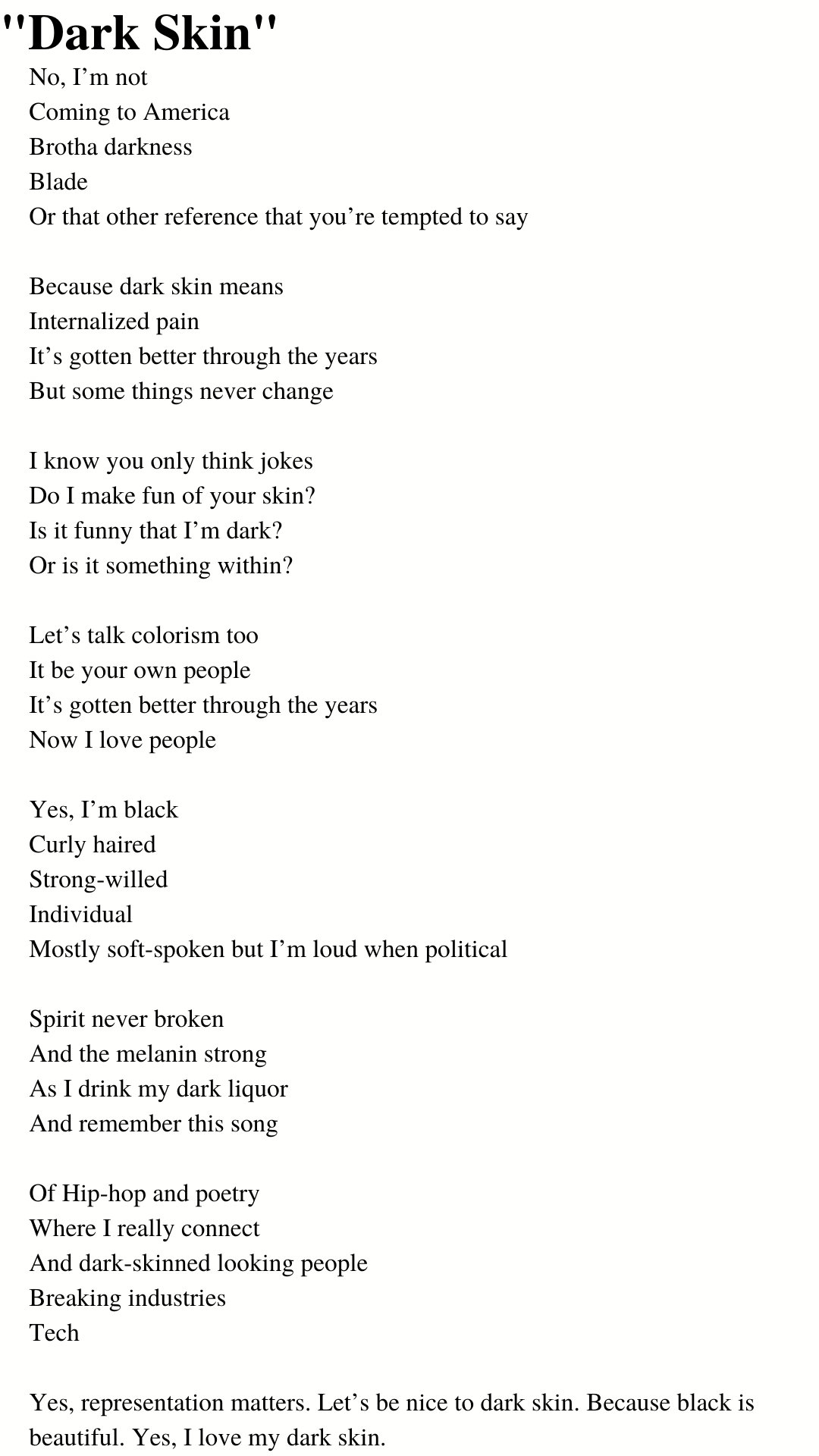 Beautiful Black Poetry