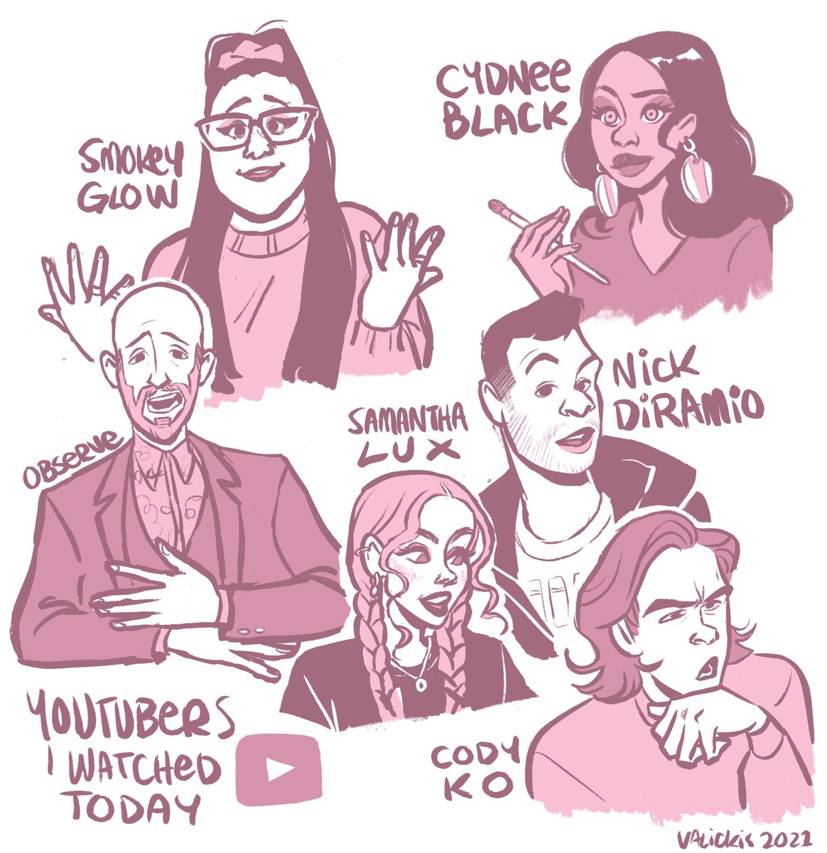 「More youtuber drawings from today ? (in order) @glow_smokey 」Jazzy 🪱の漫画