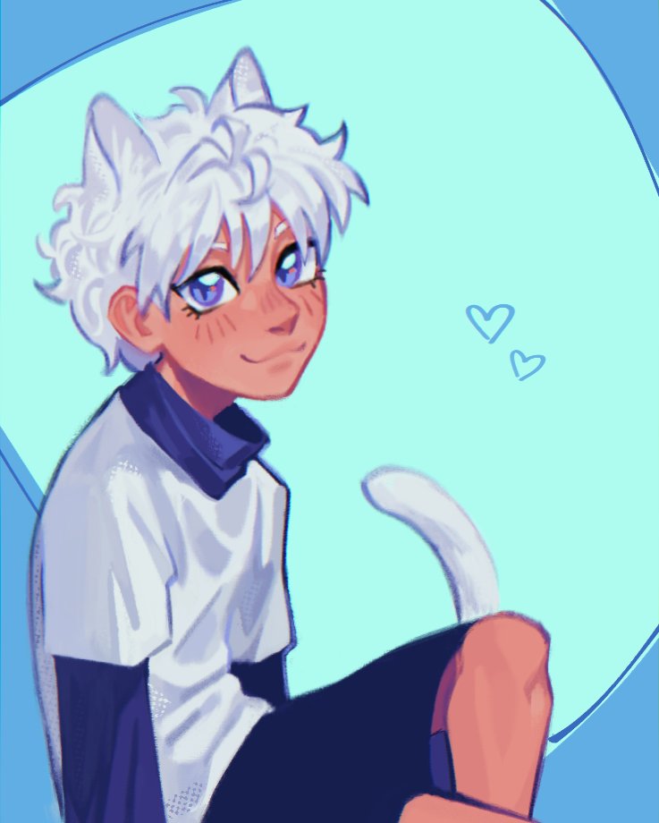 「killua painting,,,catboy #hxh 」|Araのイラスト