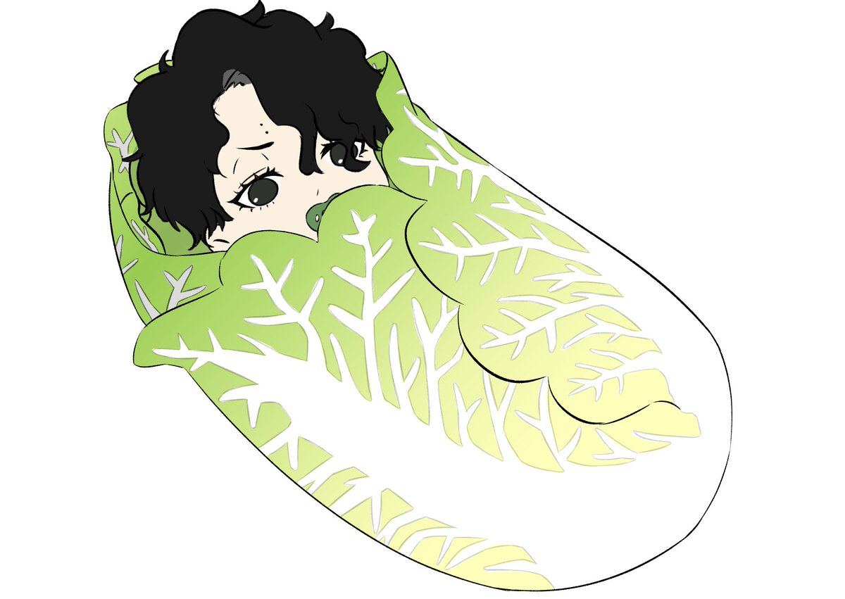 「GRUMPY OMI IN A CABBAGE,, WHAT WILL HE D」|noodle 🍜 🇵🇸のイラスト