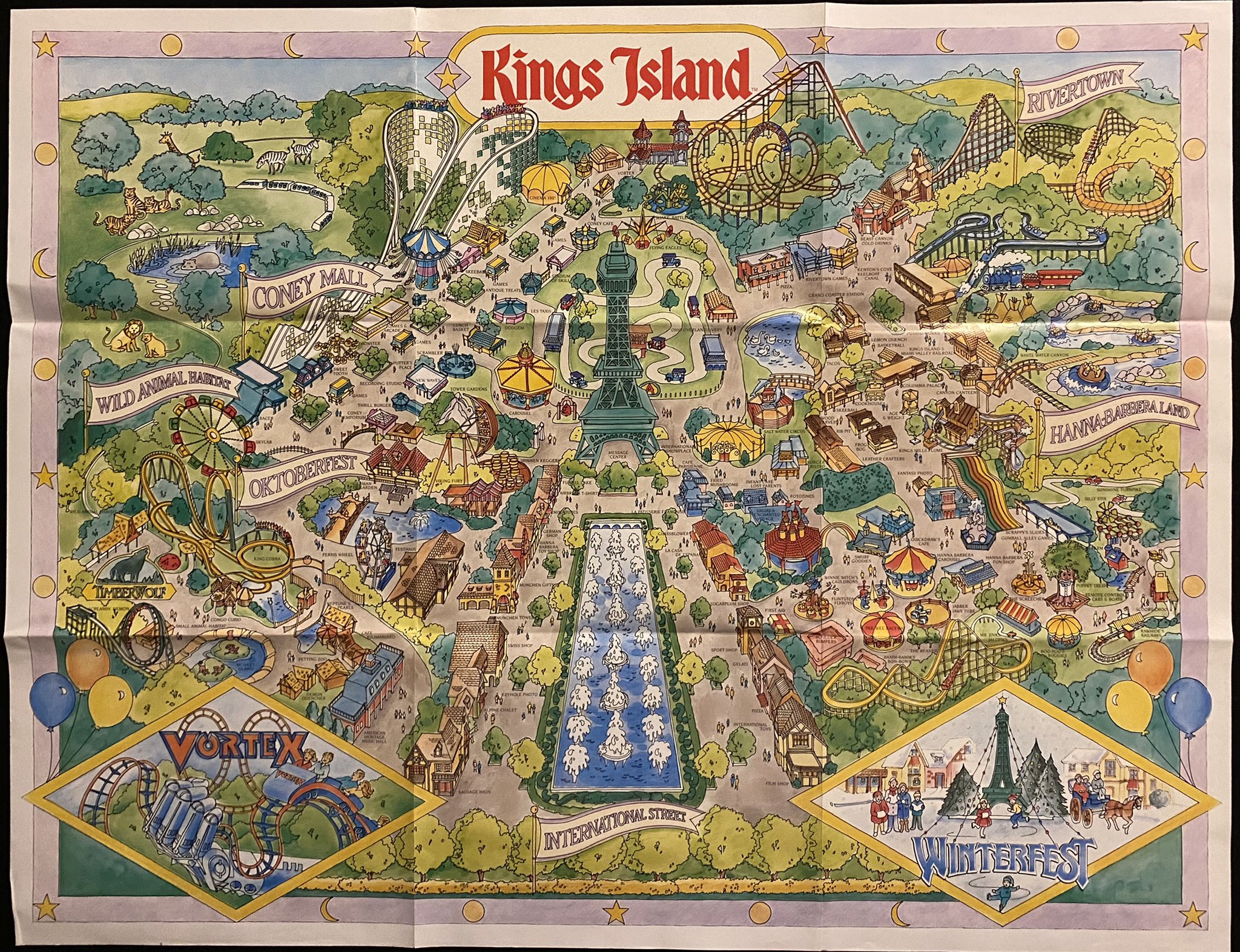 Opryland Theme Park Map VERY RARE Aug 1972 OPRYLAND Amusement / Theme