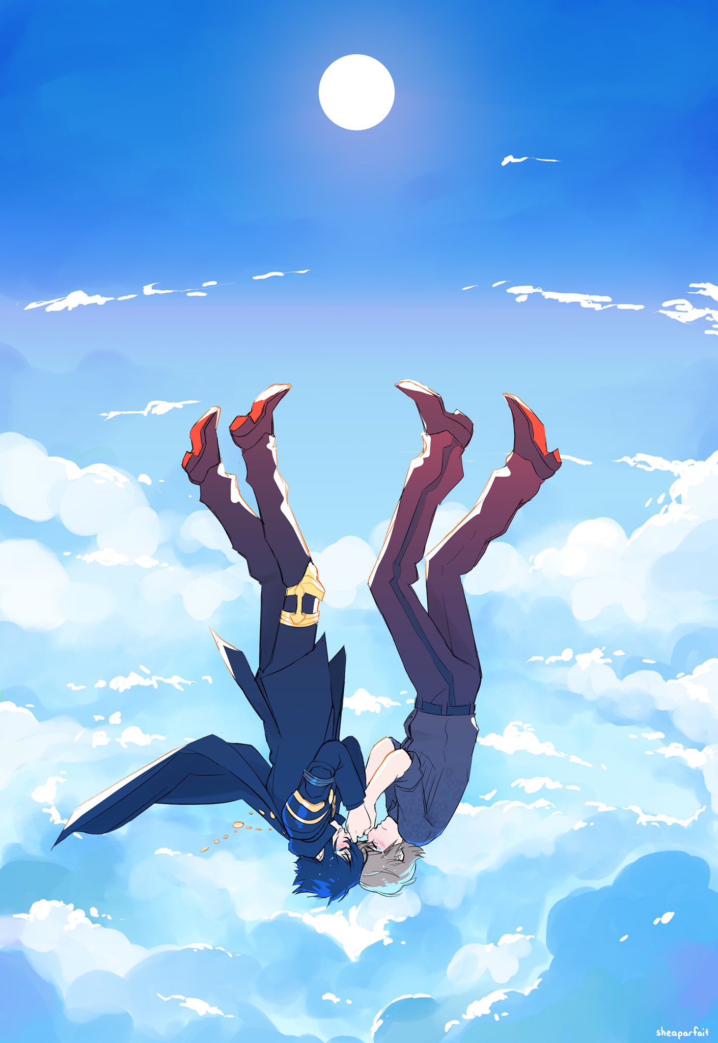 Anime Guy Falling From The Sky