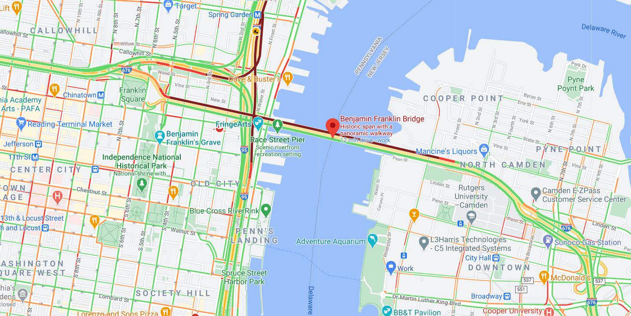 Philadelphia Bridges Map