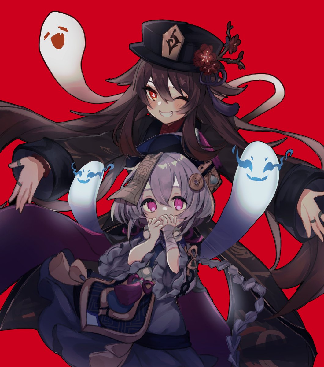 胡桃「七七胡桃 原神 Genshinimpact 」メリーさんのイラスト