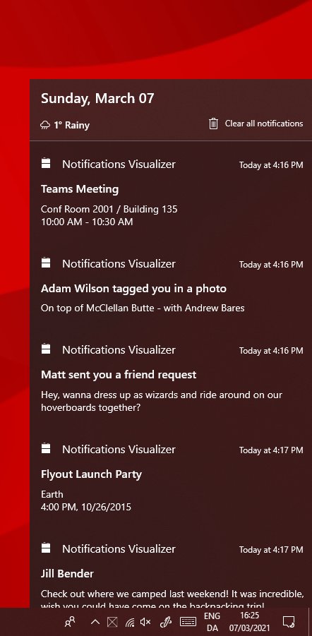 A Fluent Flyout™ notification center flyout working prototype for ...
