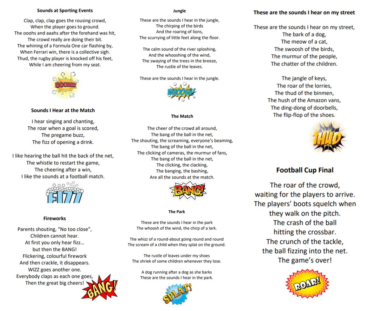 Sports Onomatopoeia Words at Matilda Mullan blog