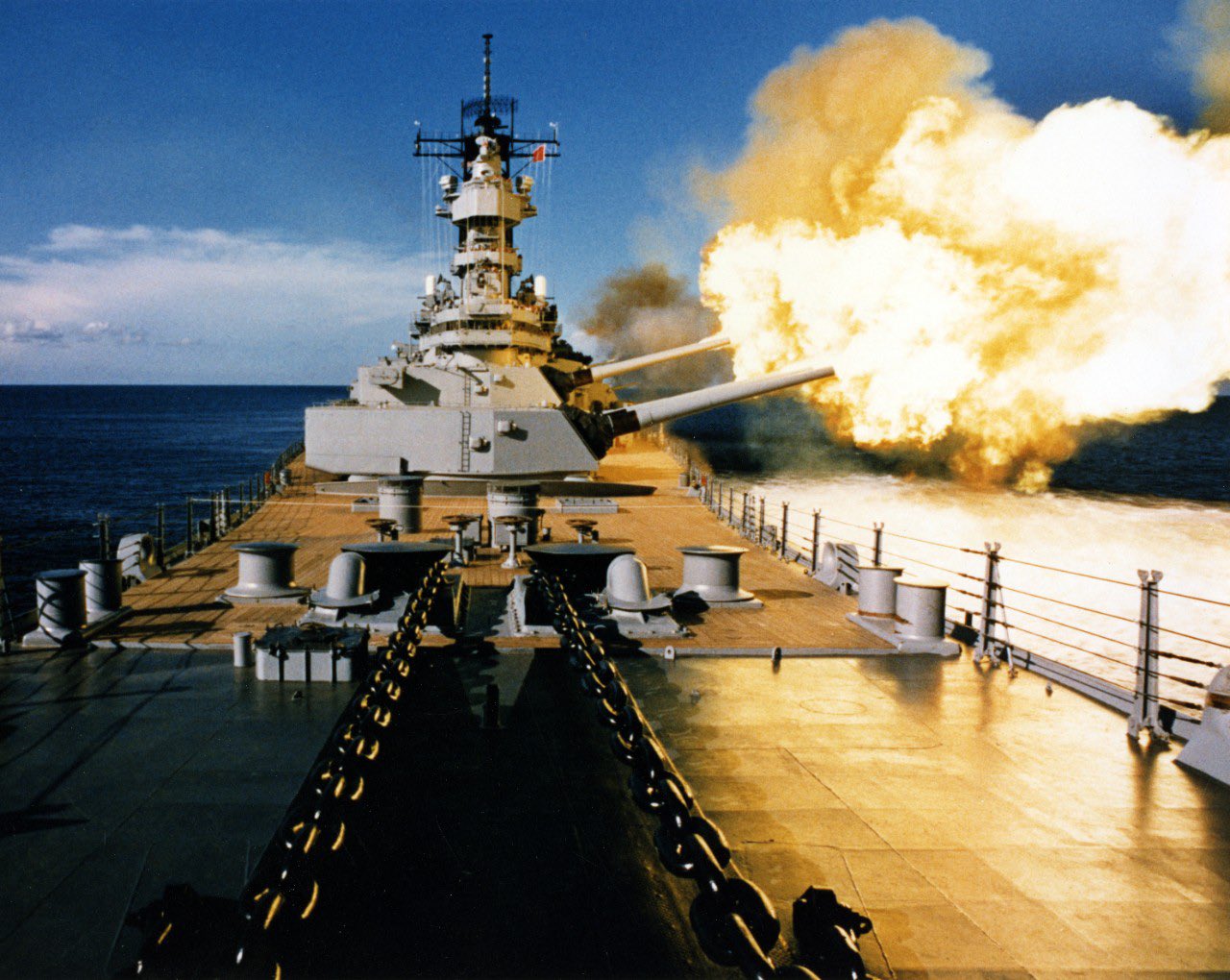 Battleship Firing Wallpaper
